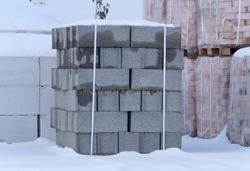 Pallets with Bricks in the Store. Racks of Brick Stock Image - Image of ...