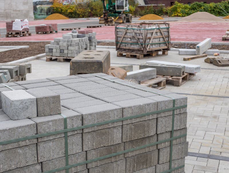 Concrete Blocks for Road Construction Stock Image - Image of ...