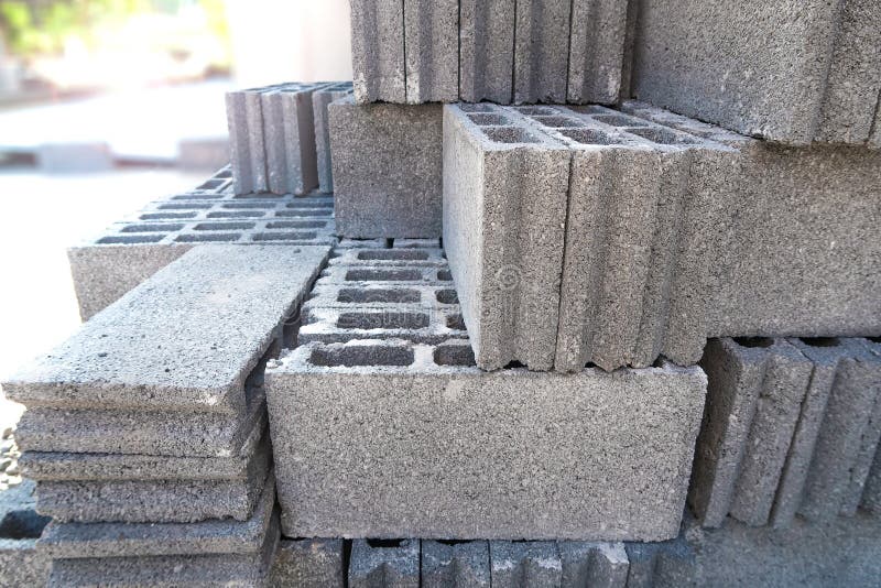 Concrete Blocks Stack Close Up Stock Image - Image of texture, material ...