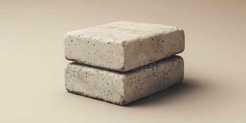 Concrete Blocks Stacked on a Neutral Background Illustrating ...