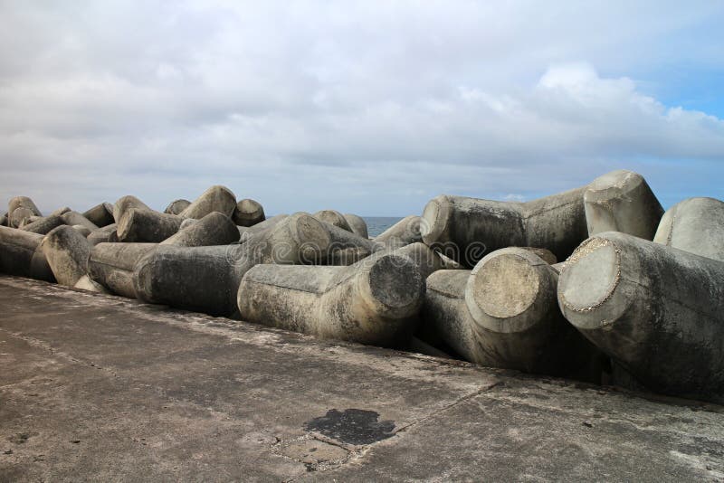 Concrete Blocks on Wharf of Peniche Stock Image - Image of peniche ...
