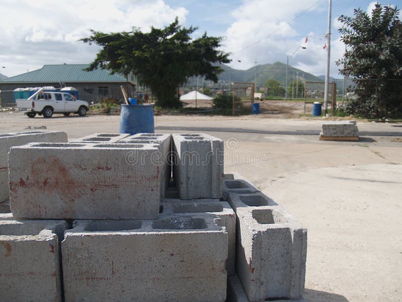 Concrete Blocks at a Work Site Stock Photo - Image of site, work: 85994538