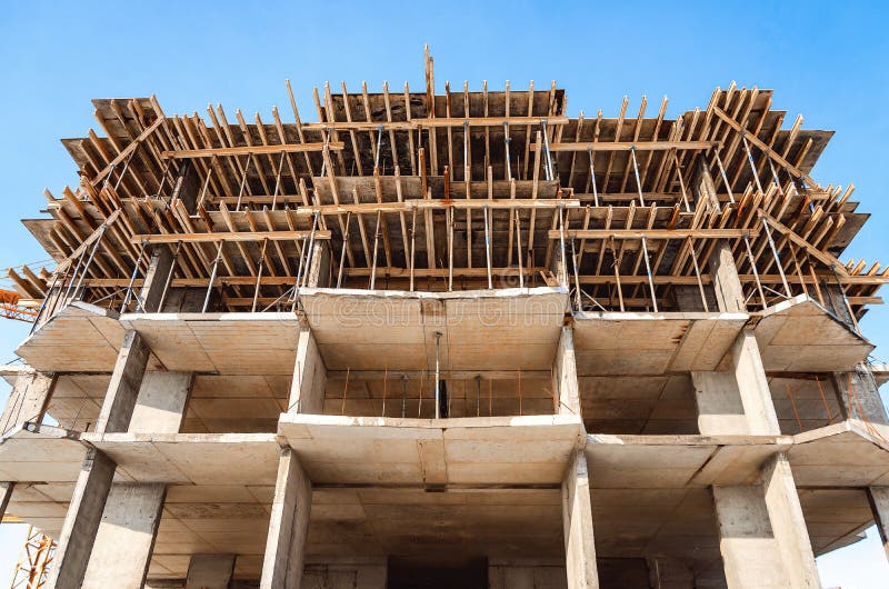 Concrete Box of the Building Under Construction. the Skyscraper is ...