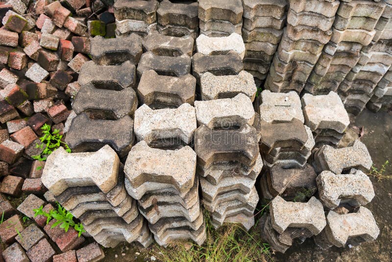 Concrete Brick Pavement Background. Stock Photo - Image of concrete ...