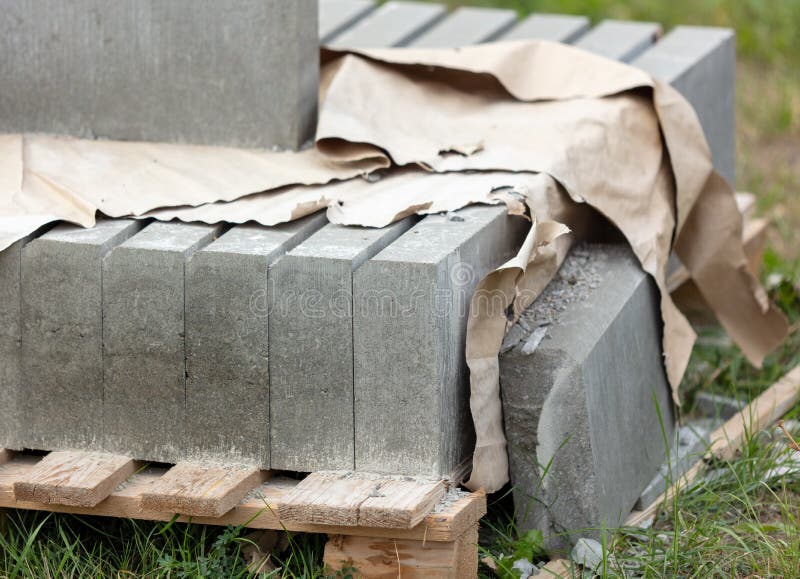 Concrete Bricks on the Ground Stock Photo - Image of concrete, street ...