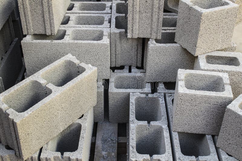 Concrete Bricks for Sale in a Warehouse Stock Image - Image of brick ...