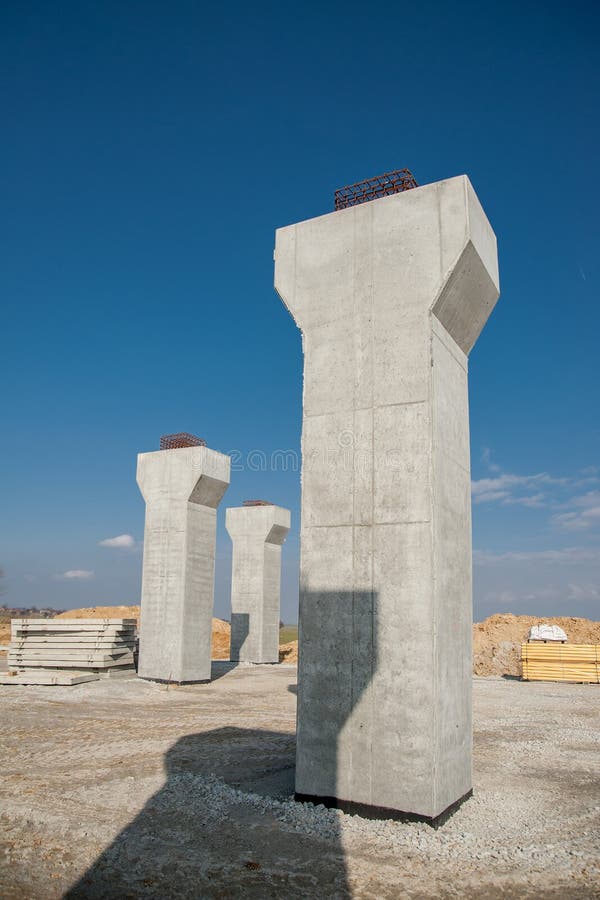 Concrete bridge piers stock photo. Image of concrete - 252945492