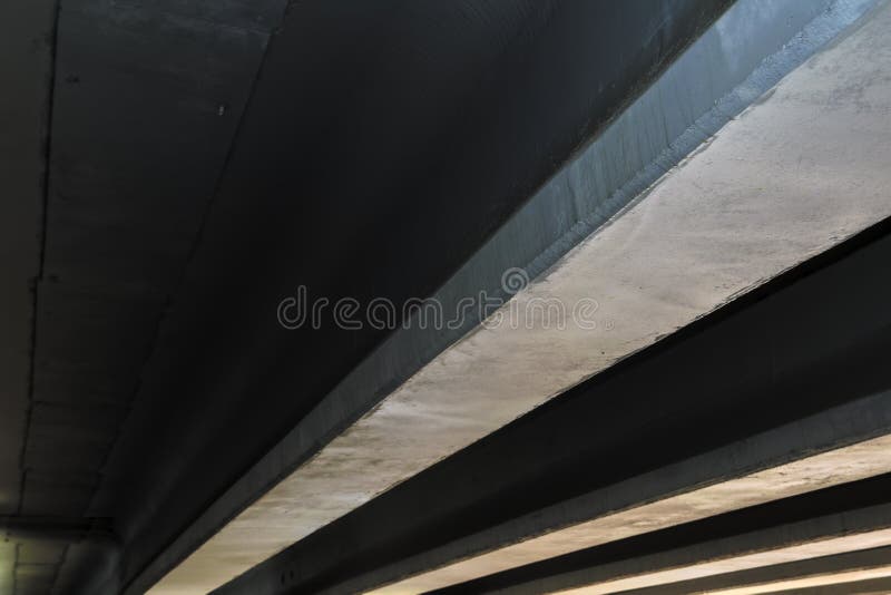 Concrete Bridge Pillars Across The River Bottom View Stock Image ...