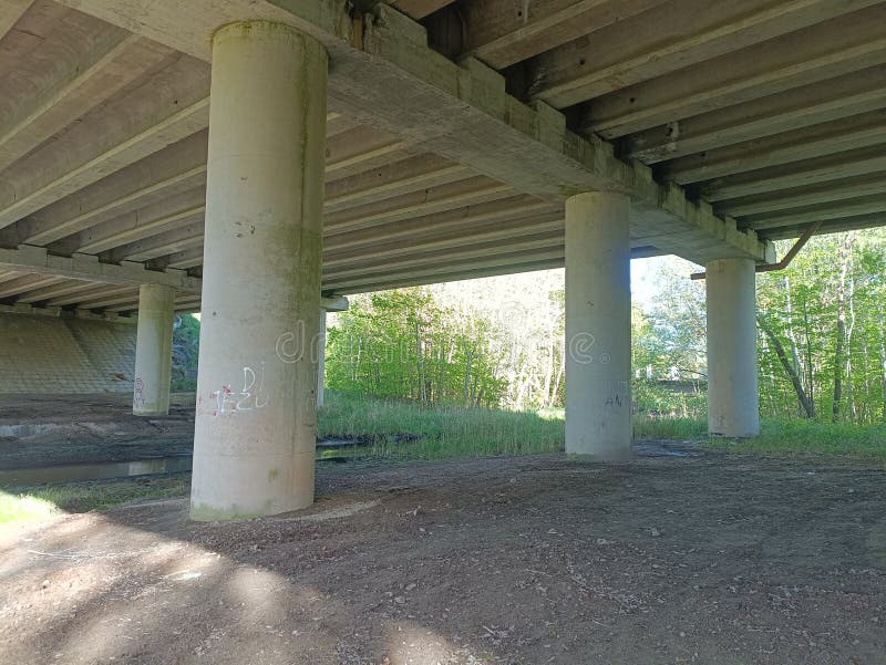 Concrete Bridge and River Below it Stock Photo - Image of bridge ...