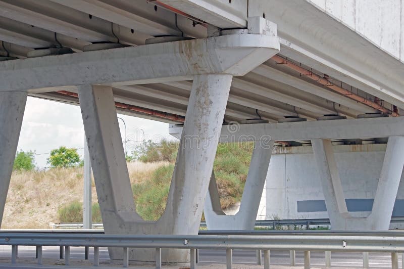 Concrete bridge supports stock photo. Image of pattern - 123931260