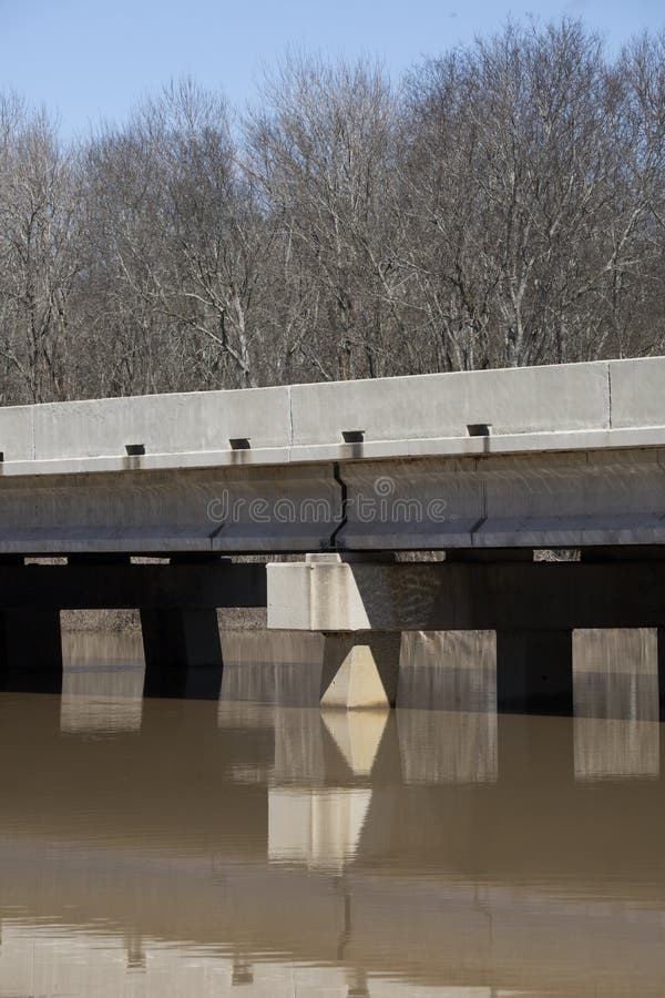 Concrete Bridge through Swamp Water Stock Image - Image of motorway ...