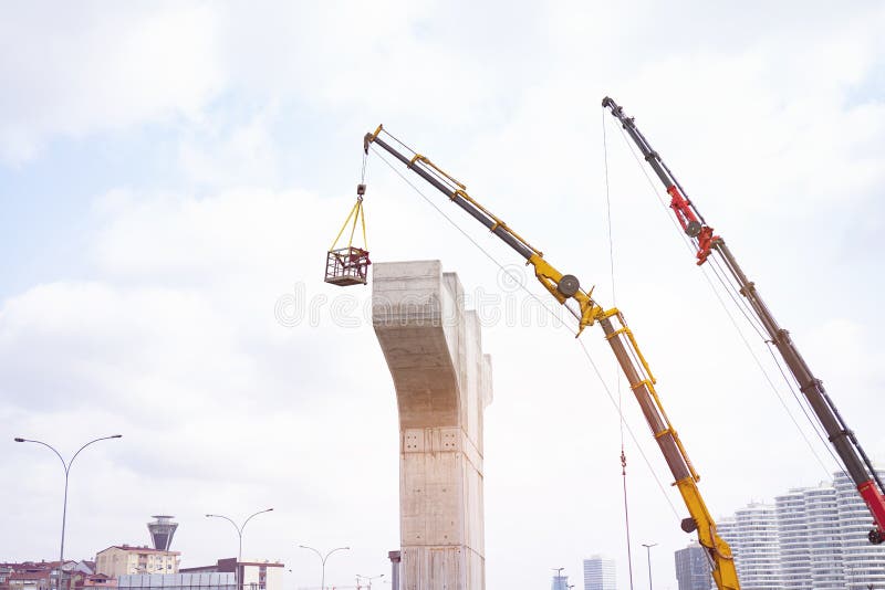 Concrete Bridge Under Construction. the Bridge is Under Construction ...