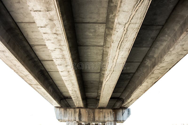 Concrete Bridge Viewed from Below Stock Image - Image of grey, long ...