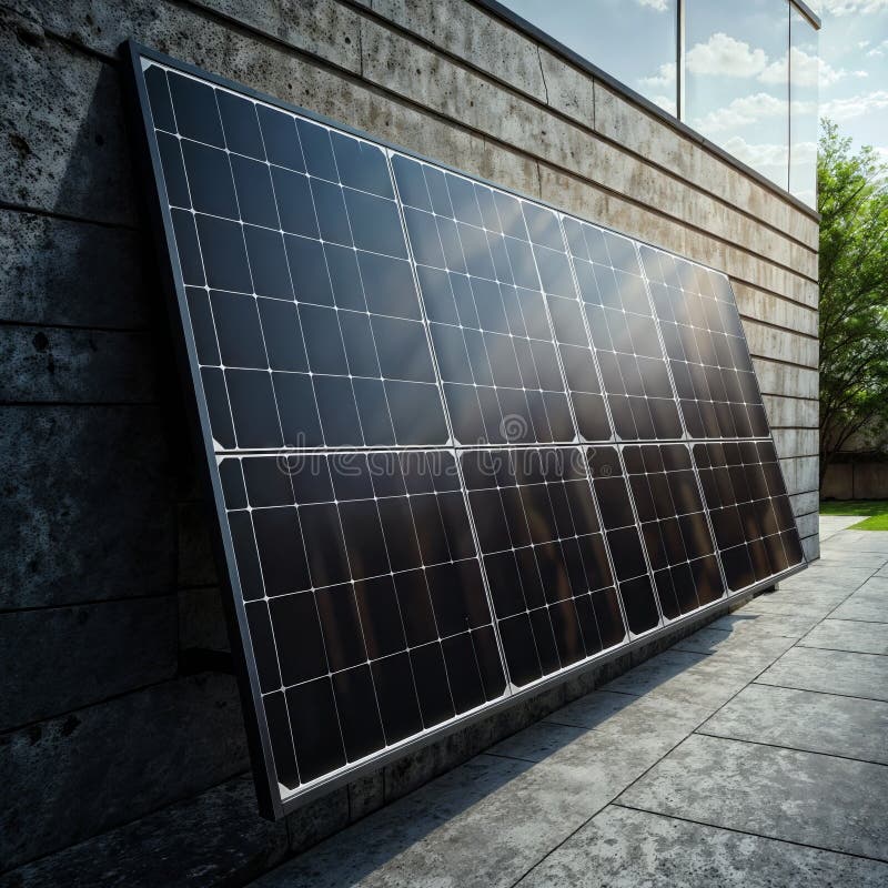 Concrete Brilliance: Solar Panel Reflection on Wall, Generative Ai ...