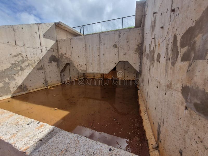 Concrete buffer tank stock photo. Image of industrial - 363737918