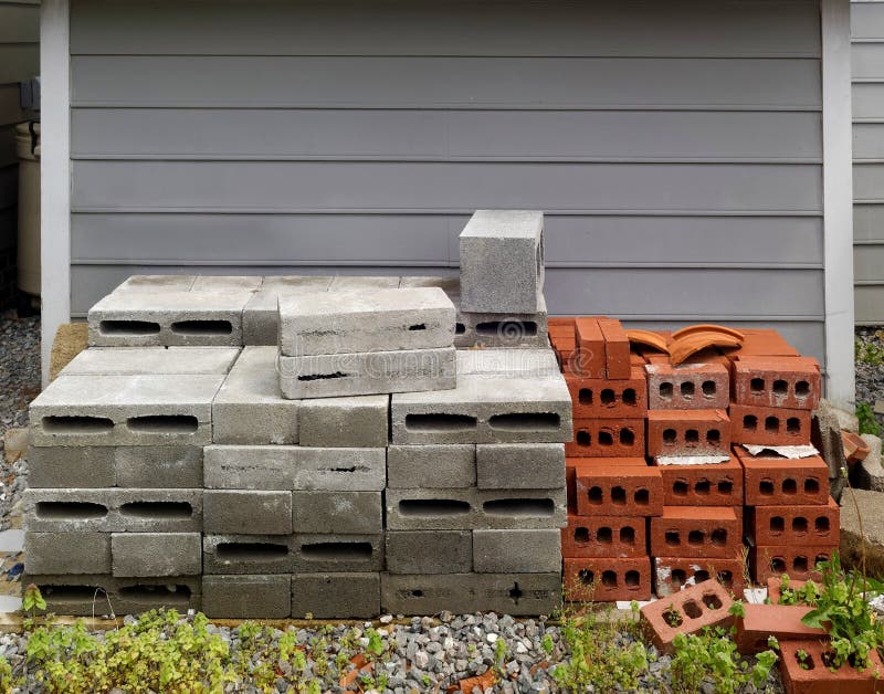 Concrete Building Blocks and Bricks Stock Image - Image of renovation ...