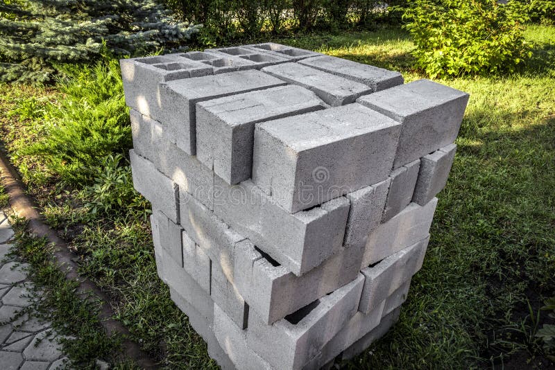 Concrete building blocks stock photo. Image of material - 265655900