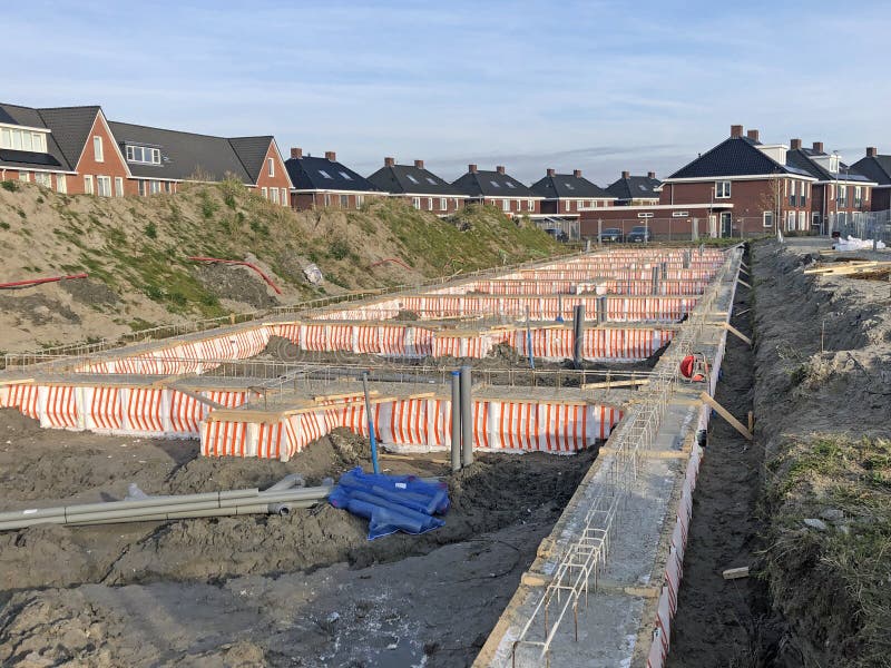 Concrete Building Foundation. Stock Photo - Image of floor, foundation ...