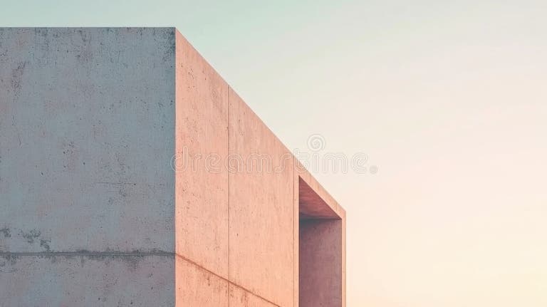 A Concrete Building with a Large Rectangular Opening. Stock Image ...