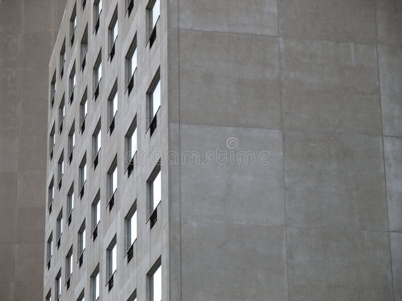 Wall of Windows on Concrete Building Stock Photo - Image of geometrical ...