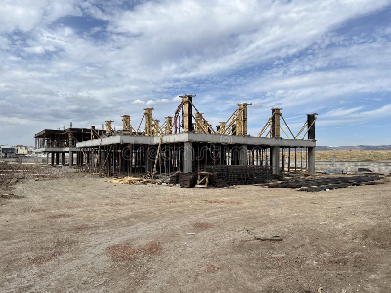 Concrete Building Skeleton, Construction Phase. Stock Photo - Image of ...