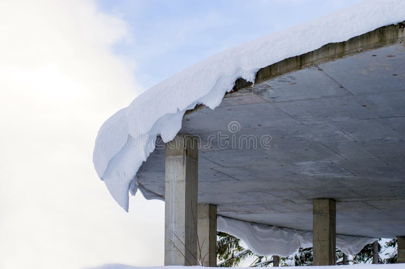 Concrete Building in the Snow Stock Image - Image of nature, building ...