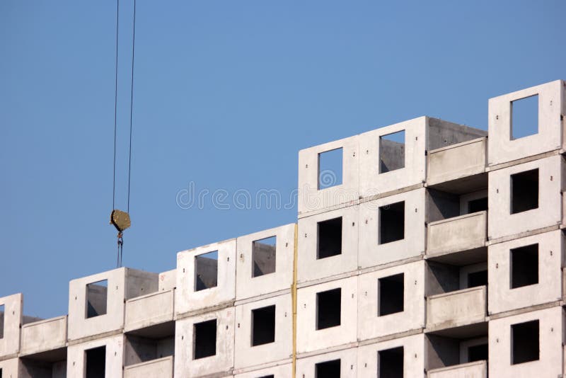 Concrete Building Structure. Stock Image - Image of danger, blue: 173541051