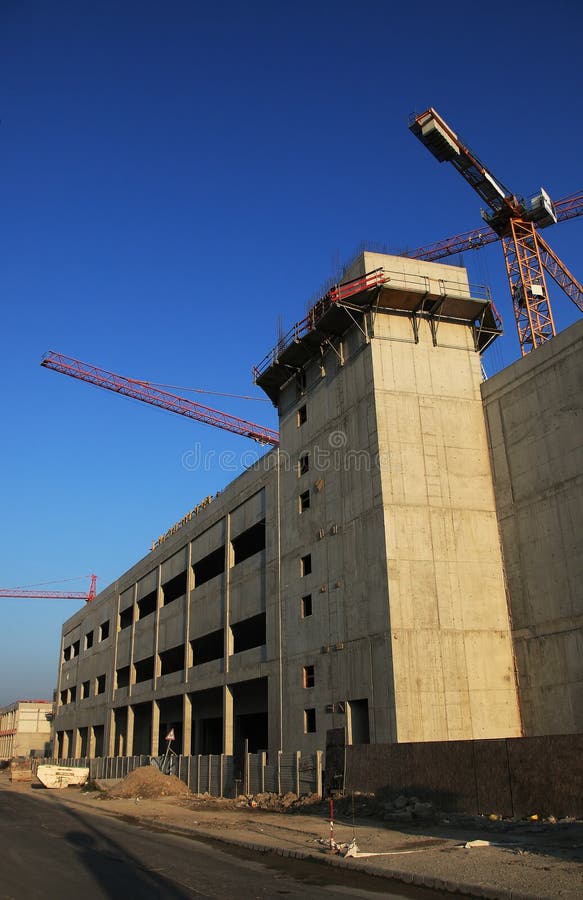 Concrete Building Under Construction Stock Image - Image of ...