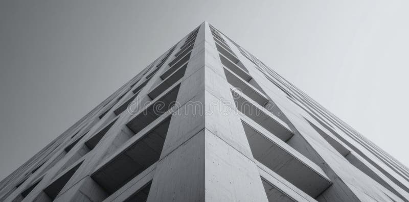Concrete Building with Upward View Stock Illustration - Illustration of ...