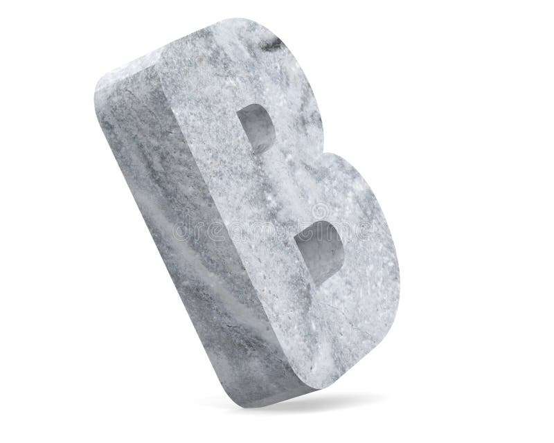 Concrete Capital Letter - B Isolated on White Background . 3D Render ...