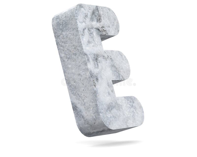 Concrete Capital Letter - E Isolated on White Background . 3D Render ...