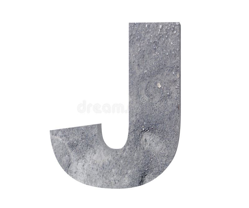 Concrete Capital Letter - J Isolated on White Background. 3D Render ...