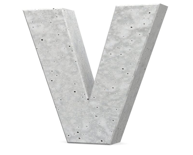 Concrete Capital Letter - V Isolated on White Background . 3D Render ...
