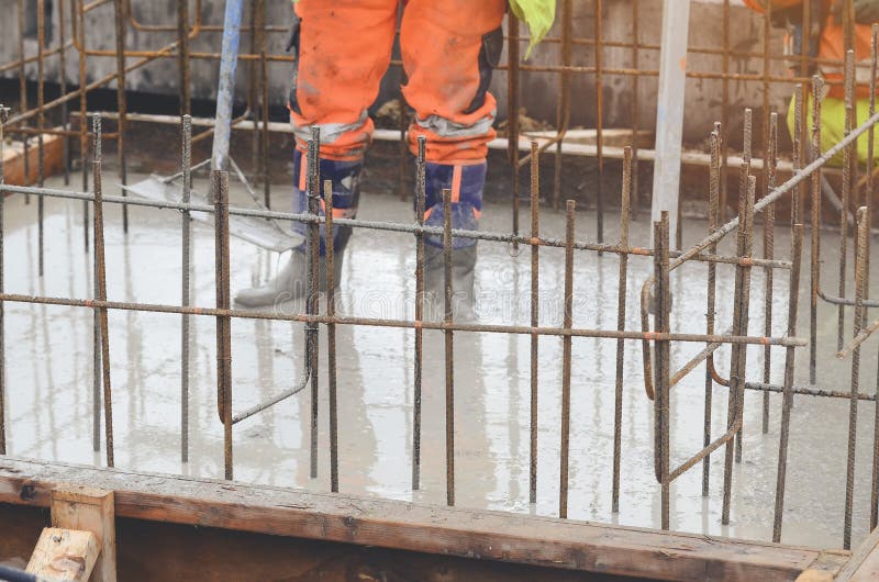 Concrete Cast-in-place Work. Builder Level Wet Concrete. Concrete Works ...
