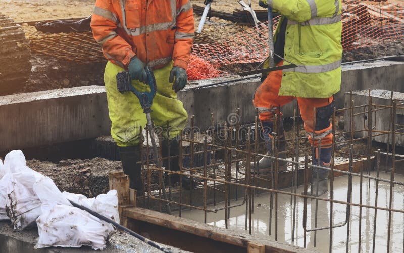 Concrete Cast-in-place Work. Builder Level Wet Concrete. Concrete Works ...