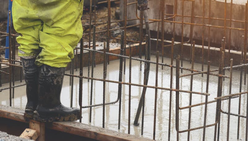 Concrete Cast-in-place Work. Builder Level Wet Concrete. Concrete Works ...