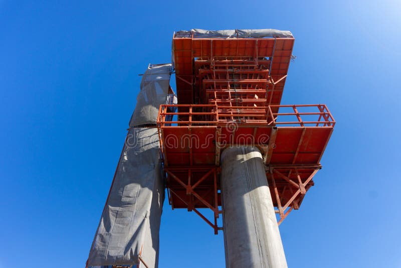 Concrete Cement Pillar Construction of Skytrain a Mass Rail Transit ...