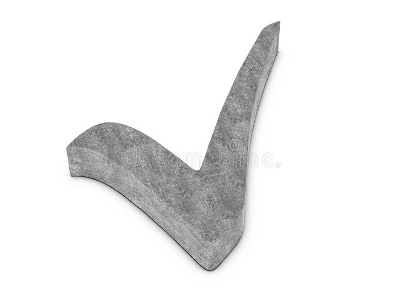 Concrete check mark symbol stock illustration. Illustration of texture ...