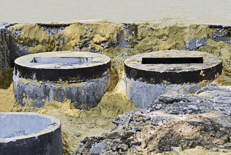 Concrete circle pit stock photo. Image of circle, manhole - 318199760