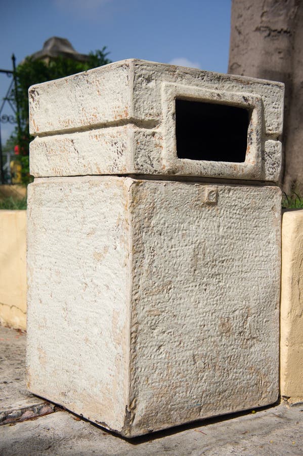 Concrete City Trashcan stock image. Image of garbage - 42374611
