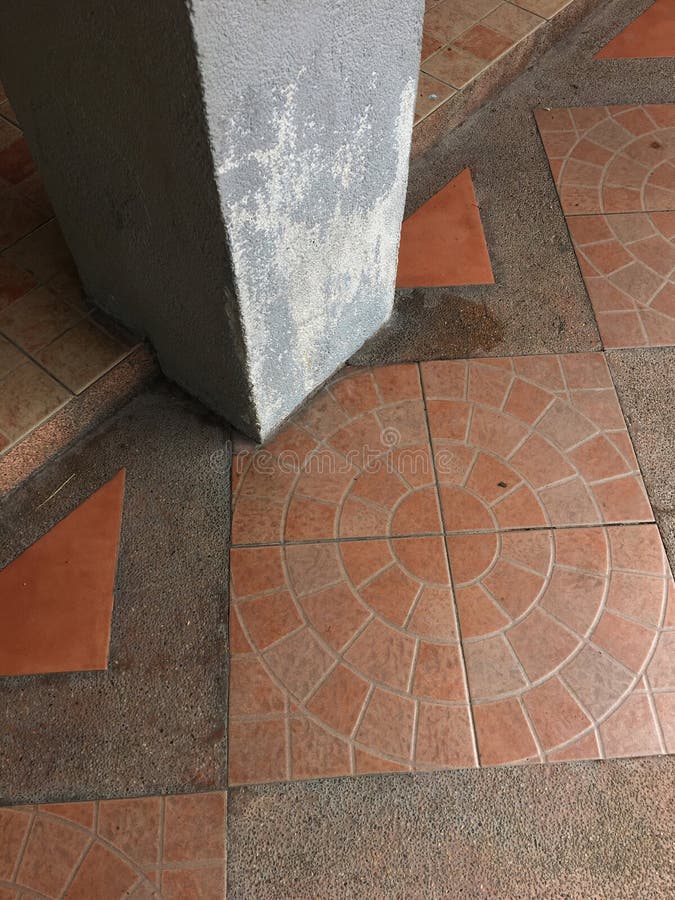 Low Angle View of Concrete Pillars and Floor Tiles. Stock Photo - Image ...