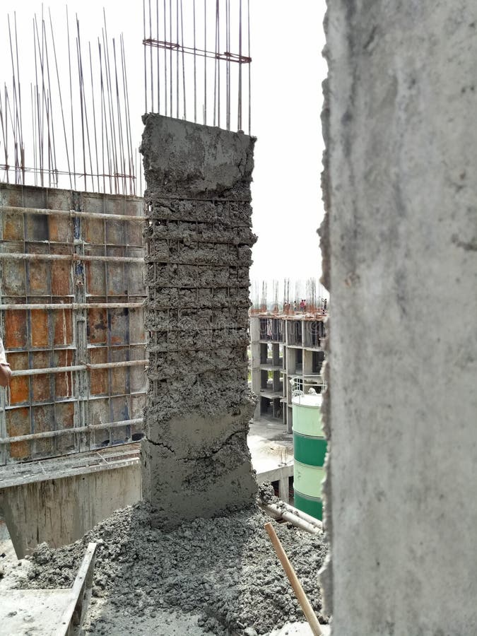 Concrete Column Damage. Honeycomb in Concrete Stock Photo - Image of ...
