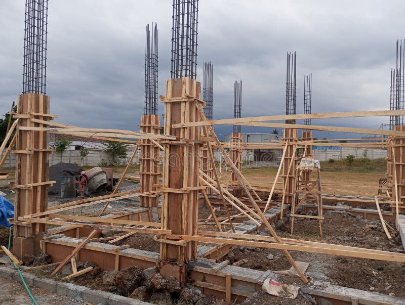 Concrete column formwork stock image. Image of vehicle - 344523489