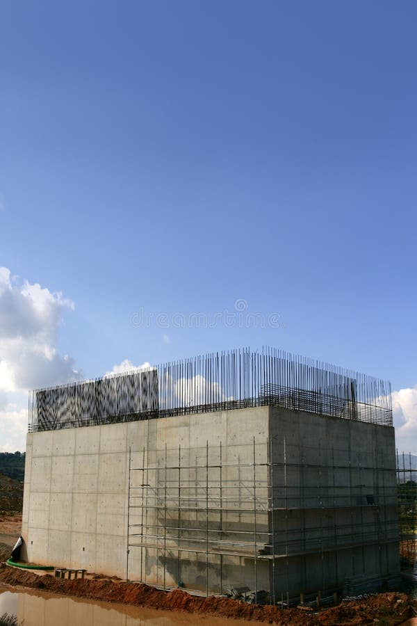 Concrete Column Reinforced Steel for a Road Stock Photo - Image of ...