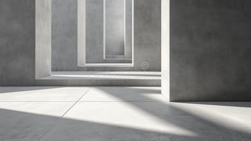 Concrete Columns Create Modern Architectural Design with Sunlight and ...