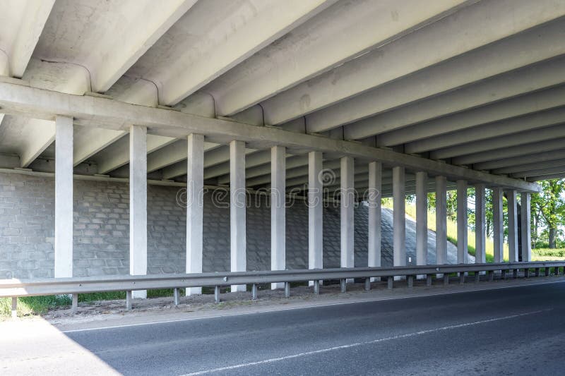 Concrete Columns Like Pillars of an Automobile Bridge Stock Image ...