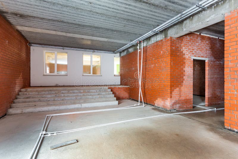 Concrete Construction of Basement of Large Building Stock Image - Image ...
