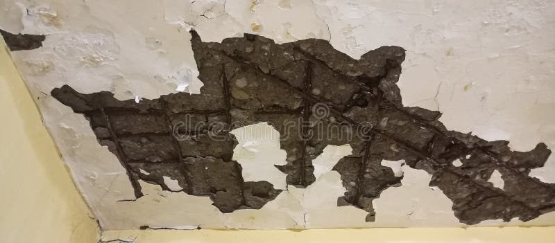 Concrete Construction Damaged by Construction Failure and Steel Exposed ...