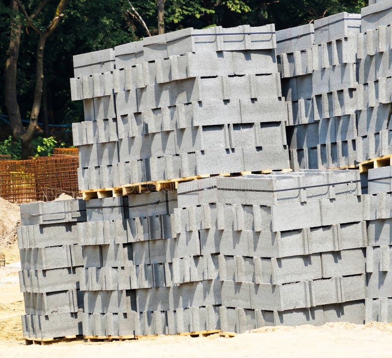 Concrete Construction Materials Outdoors Stock Image - Image of ...