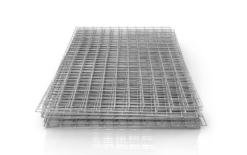 Concrete Construction Steel Net Piles 3d Illustration Stock ...